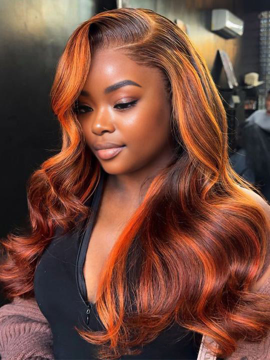 Pre-Everything 360 Lace Frontal Wig With Ginger Highlights Hair ...